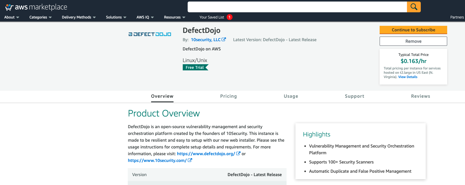 DefectDojo AWS Launch Guide - DefectDojo