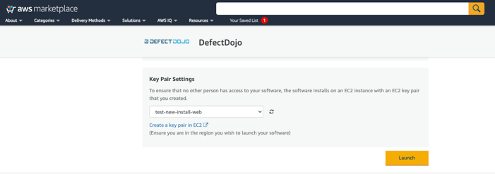 DefectDojo AWS Launch Guide - DefectDojo